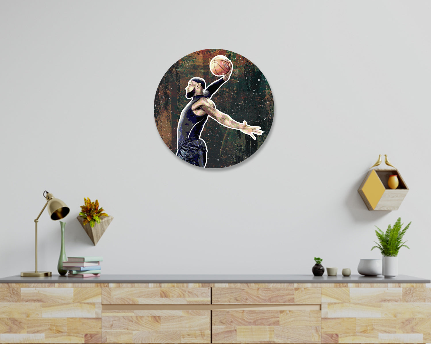 Lebron James Round Wall Art – My Idea Sports Canvas