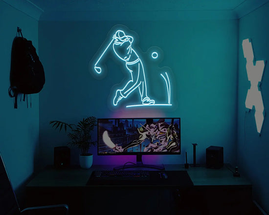 Golf Player Swing Neon Sign – My Idea Sports Canvas