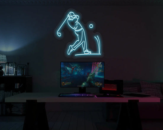 Golf Player Swing Neon Sign – My Idea Sports Canvas