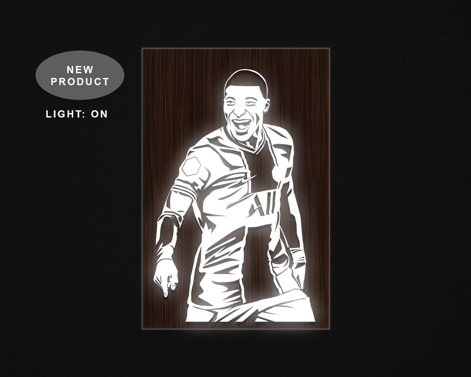 Kylian Mbappe LED Wooden Decal – My Idea Sports Canvas